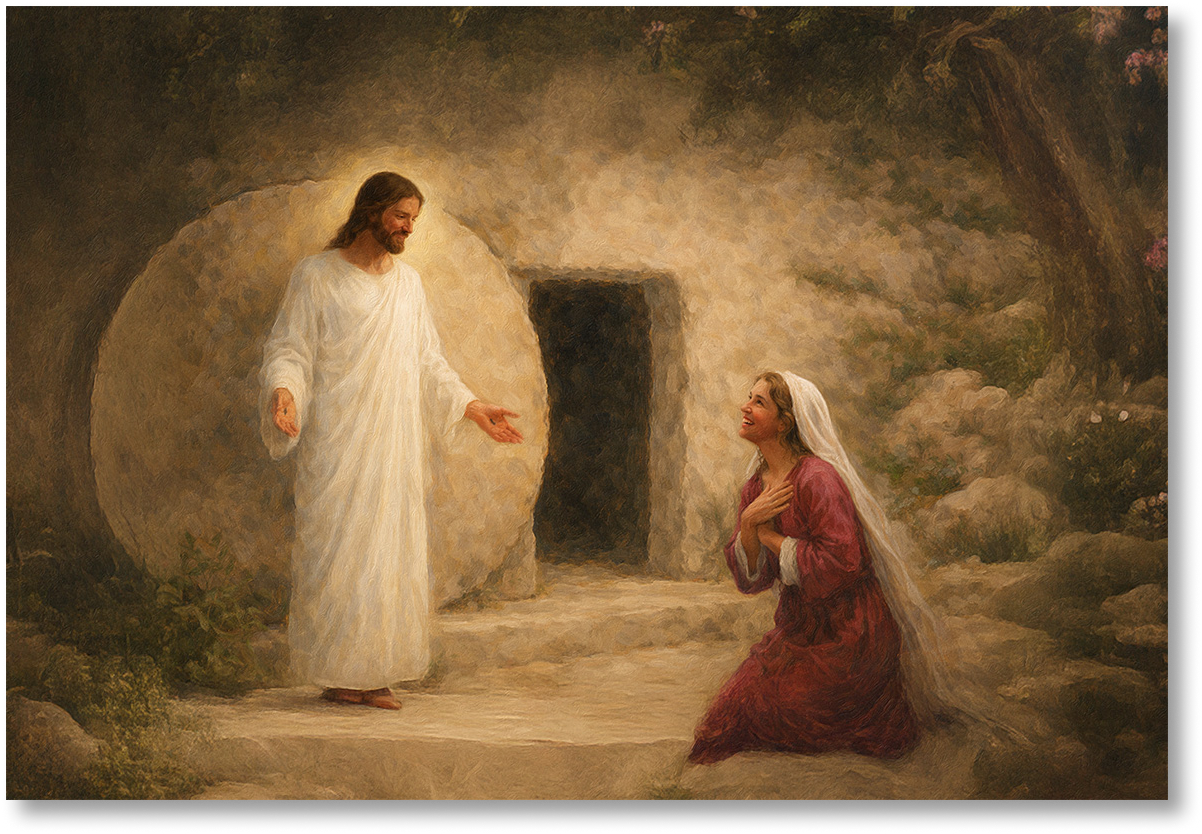 At The Tomb Print – Christ’s Resurrection Christian Art – Light Your Home